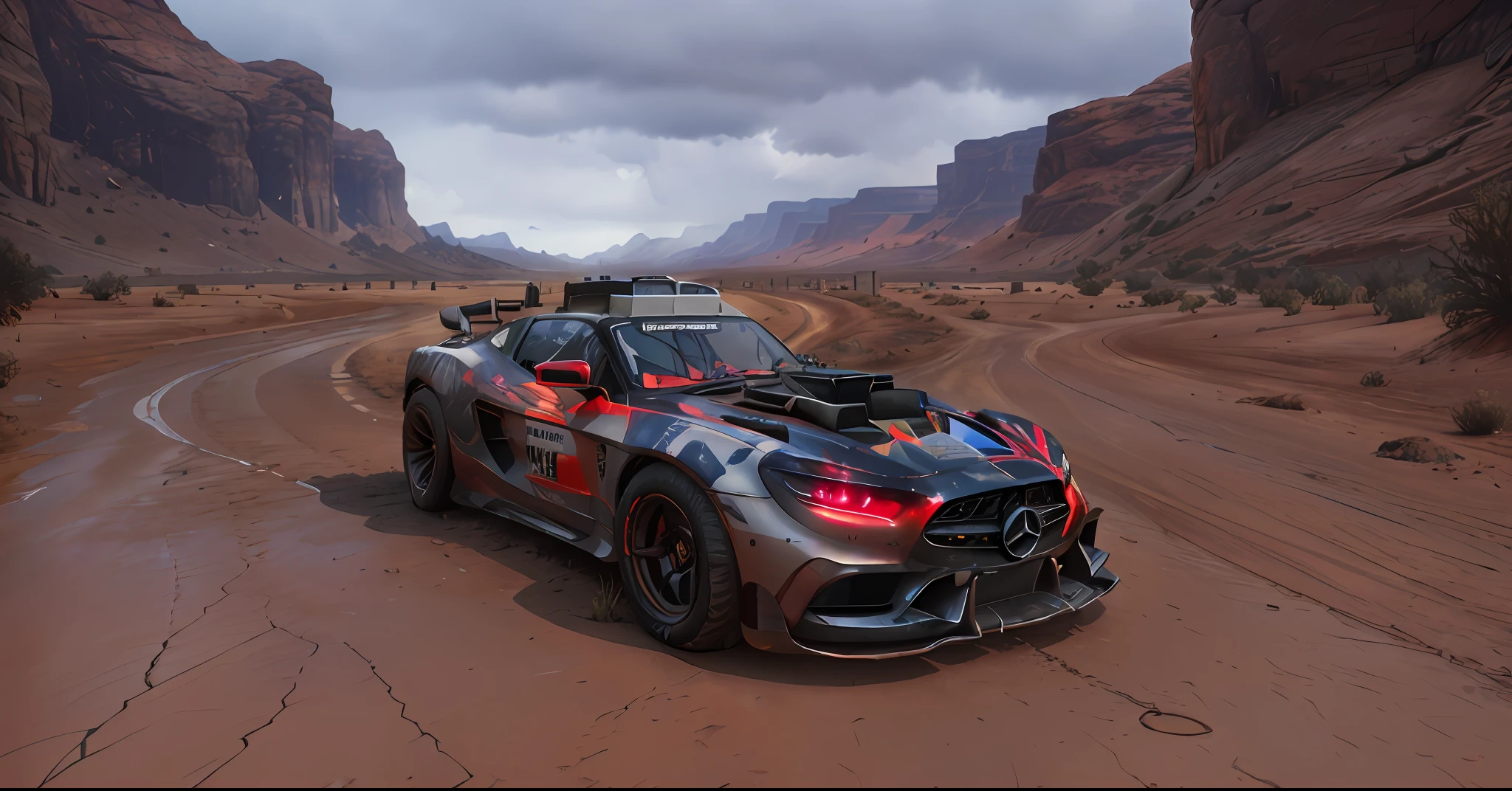 ภาพระยะใกล้ของรถที่ขับบนถนนลูกรัง - SeaArt AI