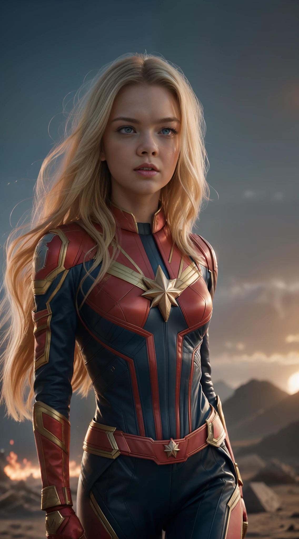 Captain marvel is the new female superhero in the mc movies - SeaArt AI