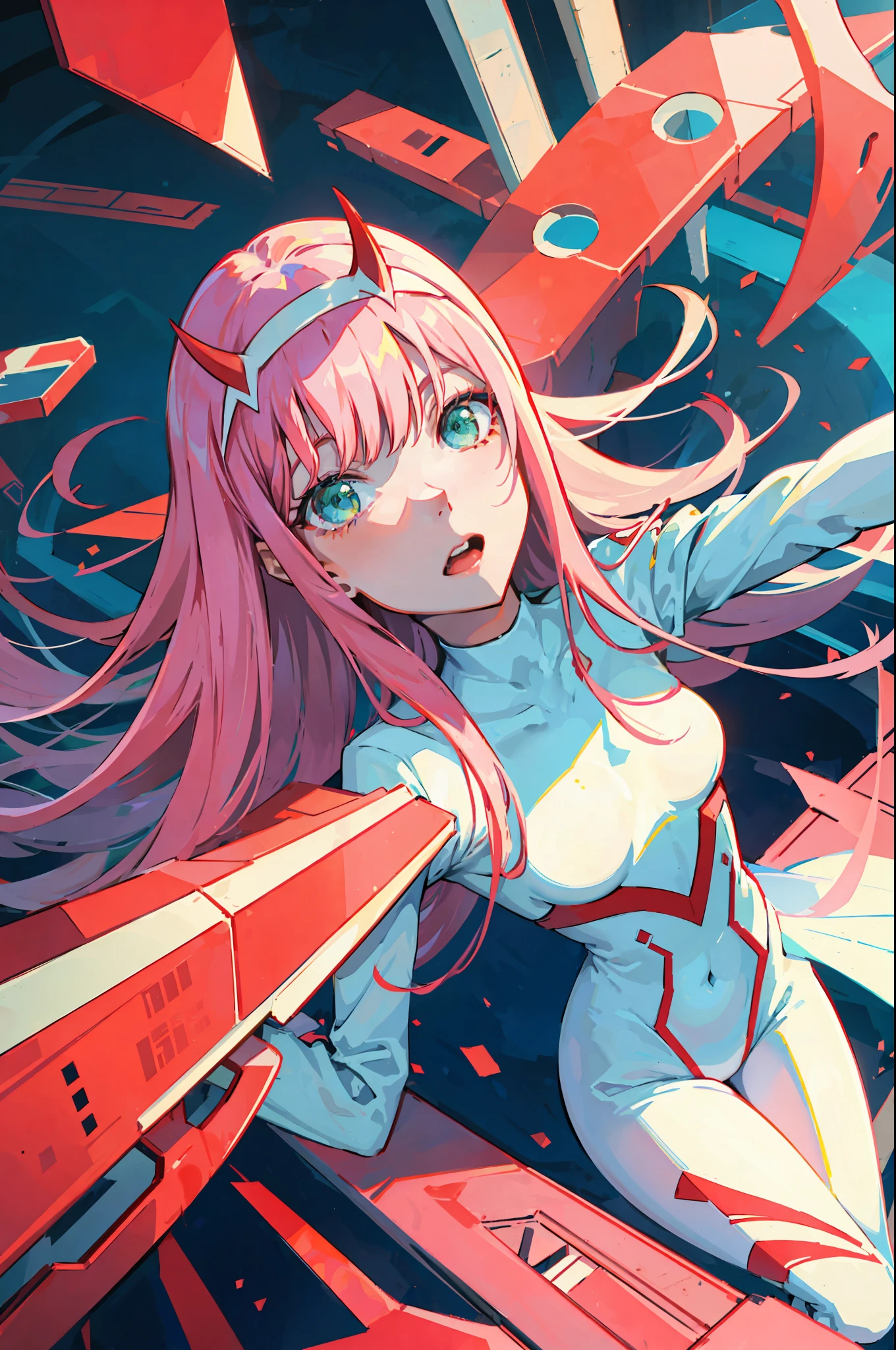 Cero dos \(Darling en Franxx\), Darling en Franxx, 1 chica, franja, autofoto - SeaArt AI