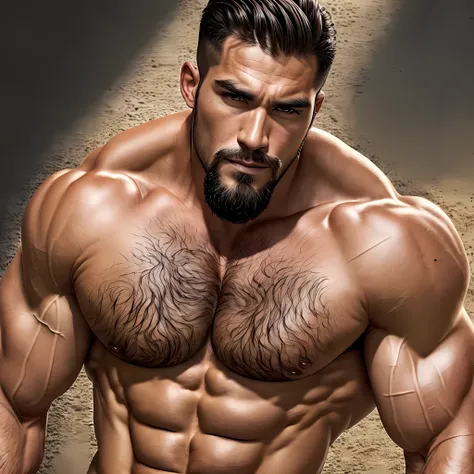 Handsome Indonesian muscular men, facial hair, hairy chest, shiny skin, and without clothes 4k ...