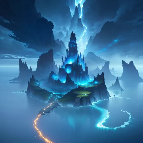 A small number of small islands，Fantasia，magical plants growing，Devil's ...