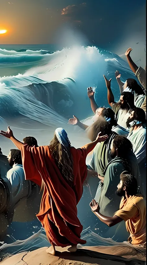 Moses opening the red sea - SeaArt AI