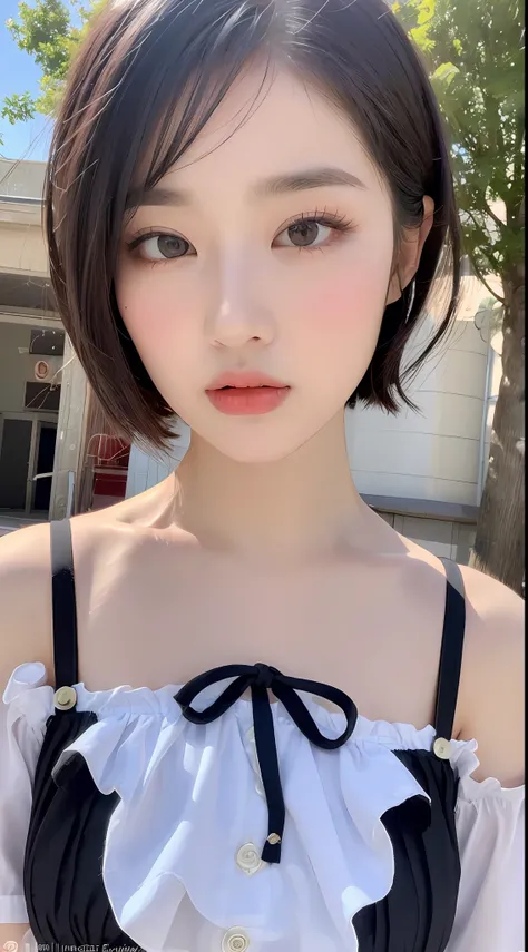 top-quality、 masterpiece、Beautiful Alafed Asian Woman, Photos taken by others in 8K, With short ...