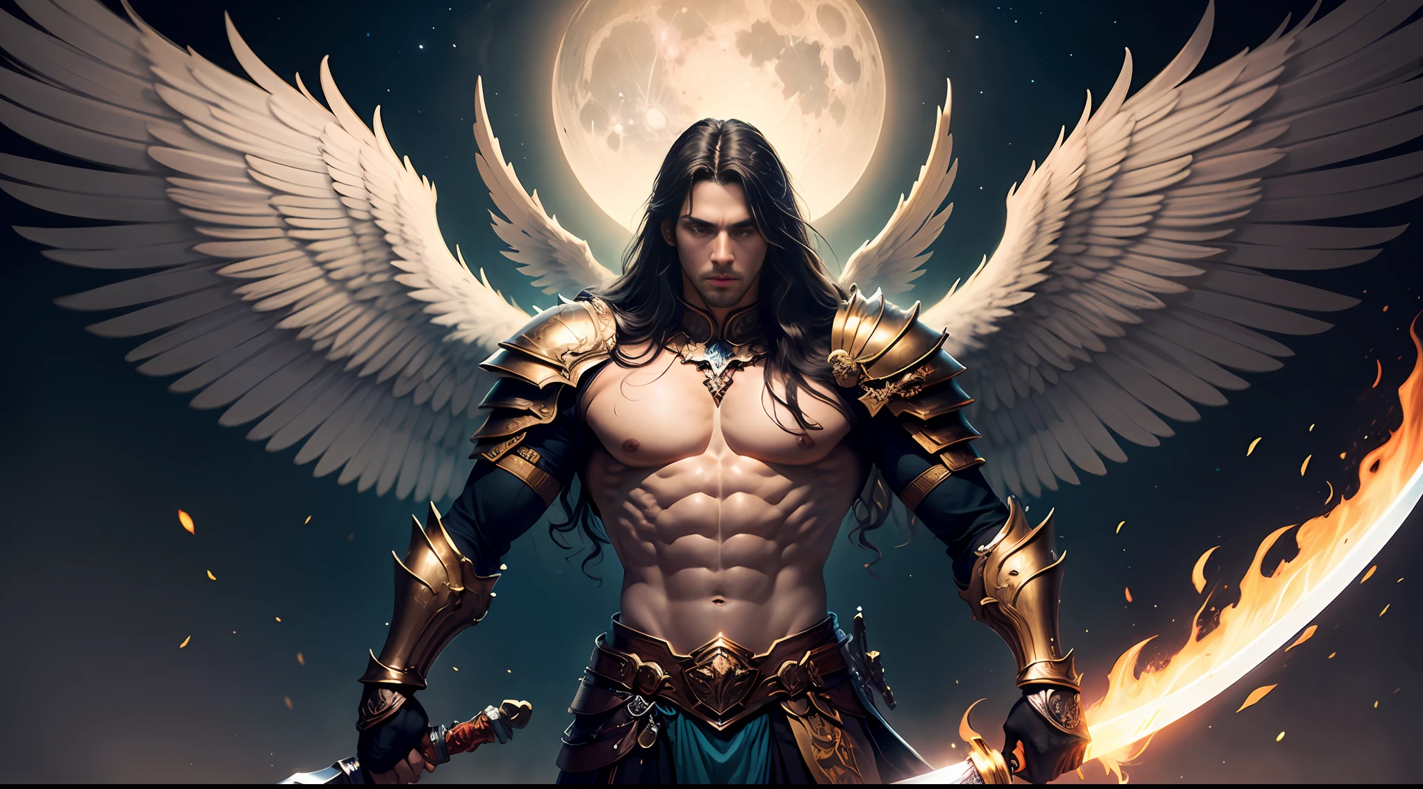 A mature man like Mighty Archangel Michael, with a muscular ...