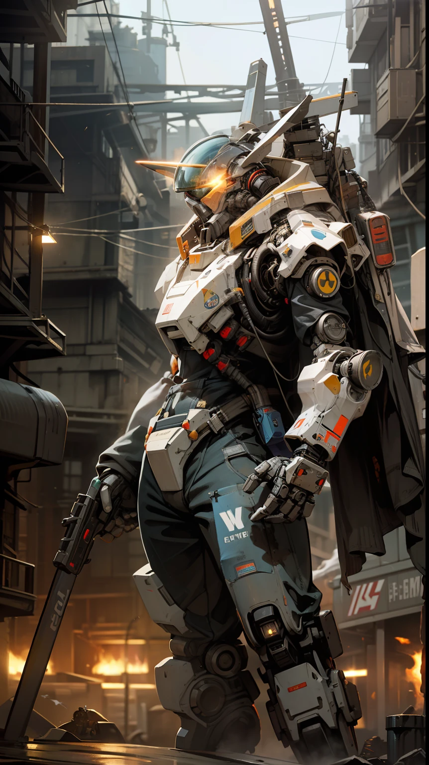 Girl, driving a vehicle, blue smoke, blue and yellow, post-apocalyptic ...