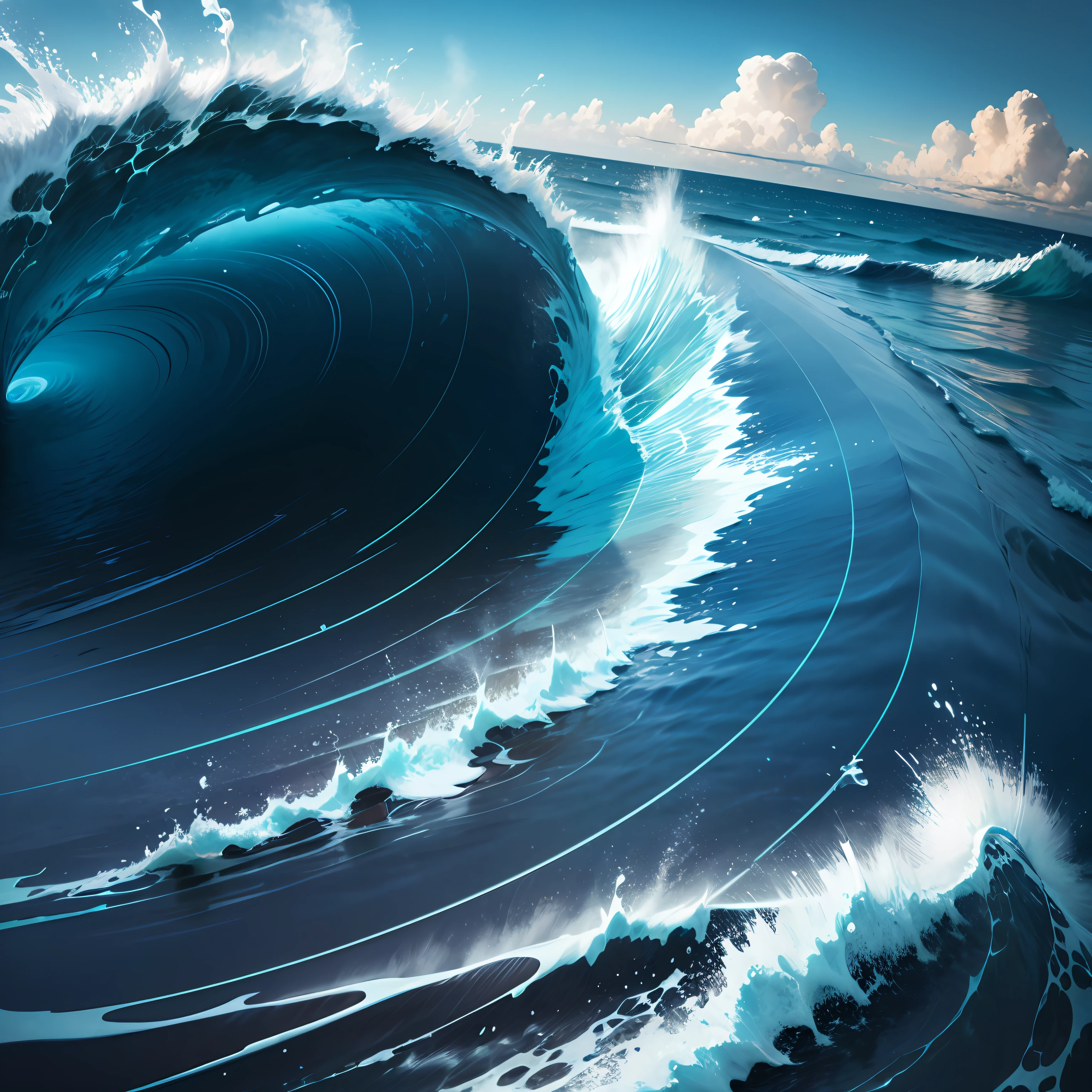 Ocean beat. Vectorial. Linear. --auto - SeaArt AI