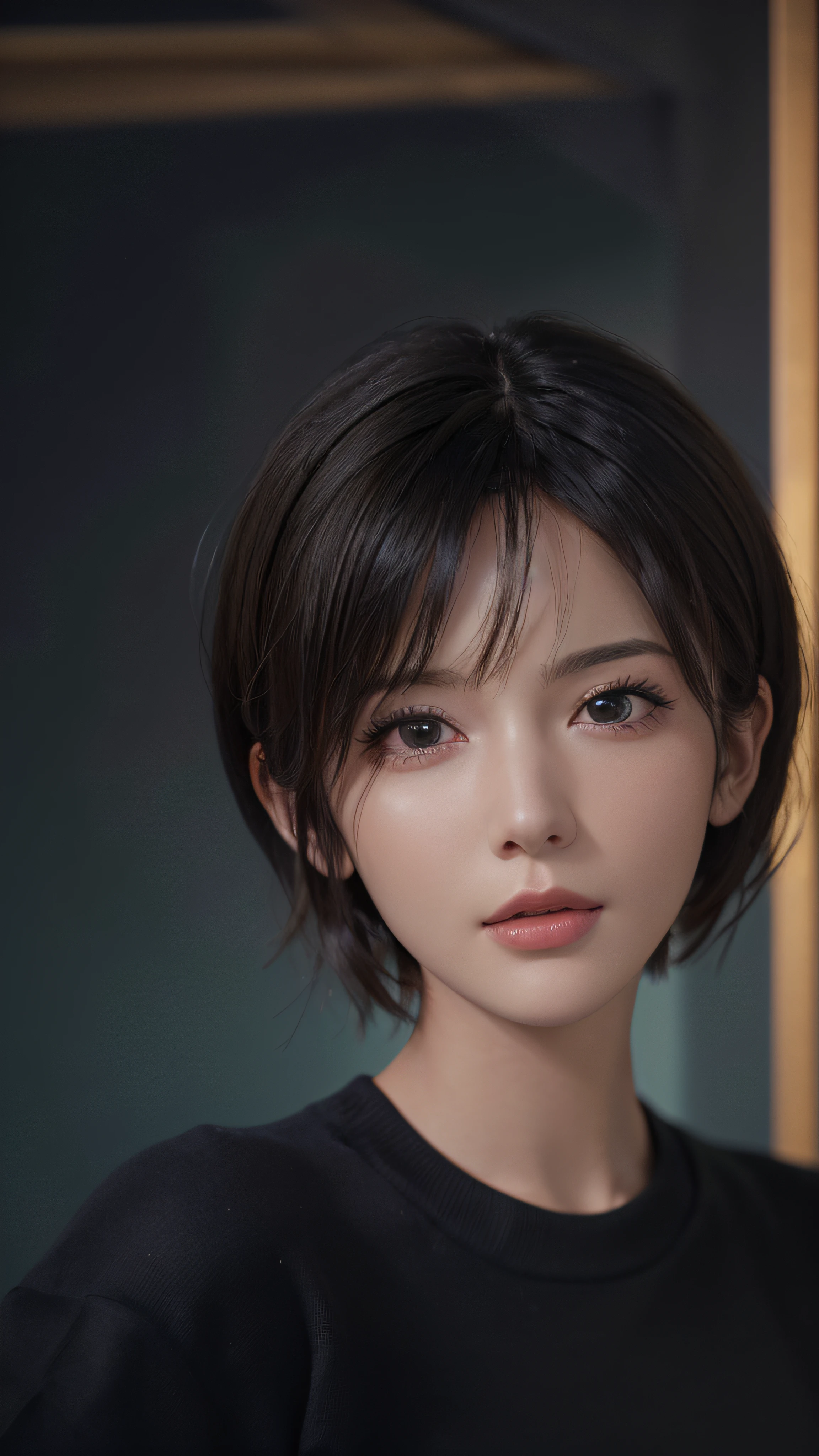 A Woman With A Black Shirt And A Black Top Posing For A Picture Seaart Ai