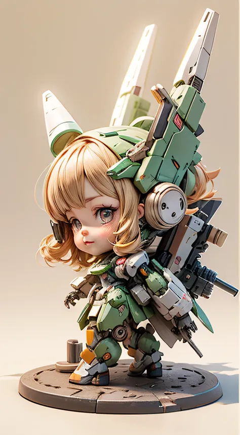 There is a mini Gundam mech, cute, 3d rendering, little robot, portrait ...