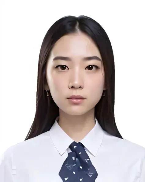 a close up of a woman with a white shirt on posing for a picture, xintong chen, Li Zixin, Zhang ...