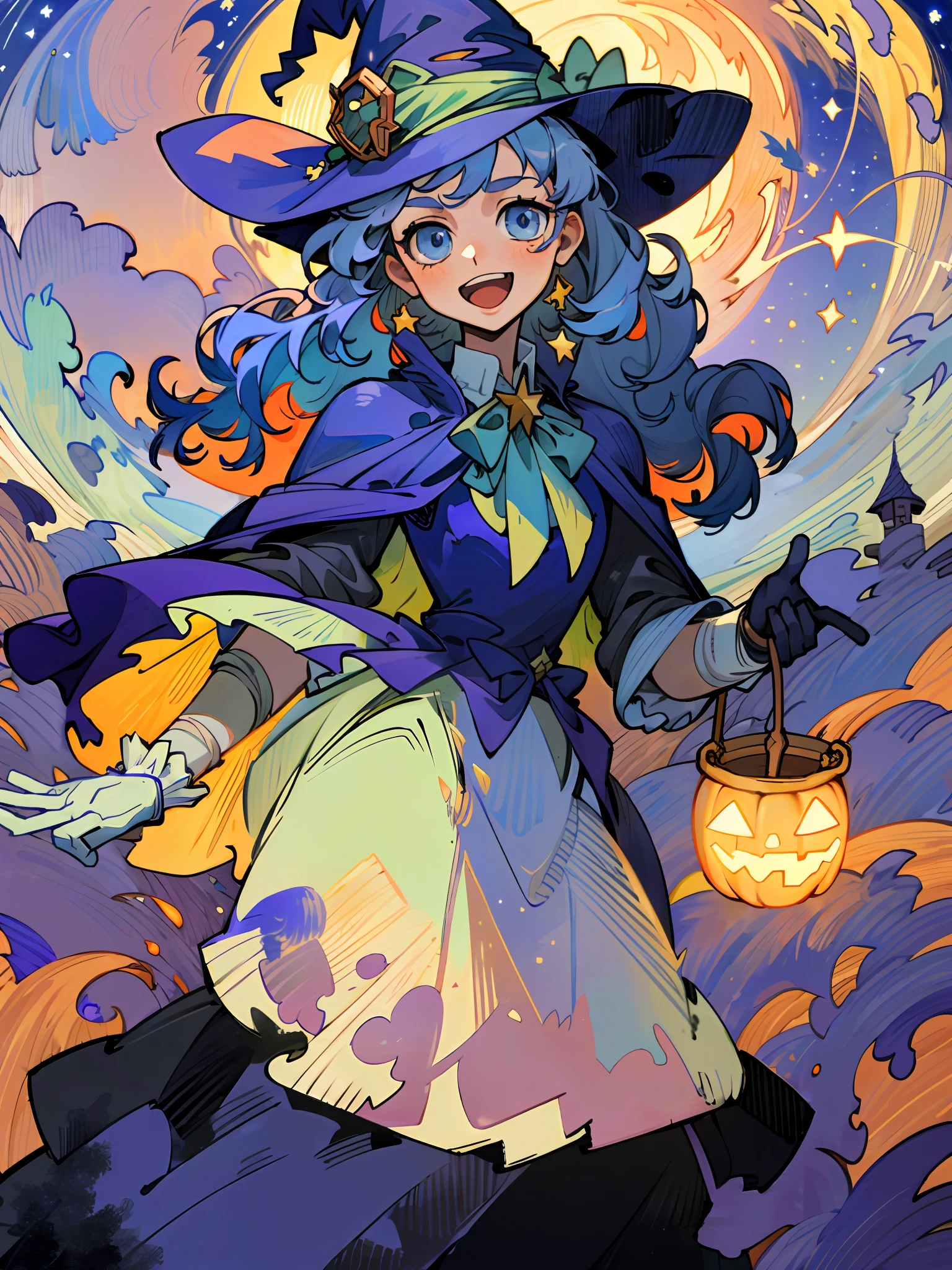 ((masterpiece:1.2, best quality)), 1girl, solo, (witch hat) - SeaArt AI
