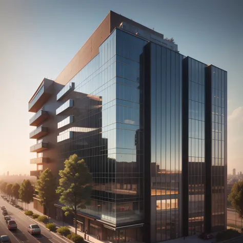 There is a building，There are large area windows, Very very luxurious ...