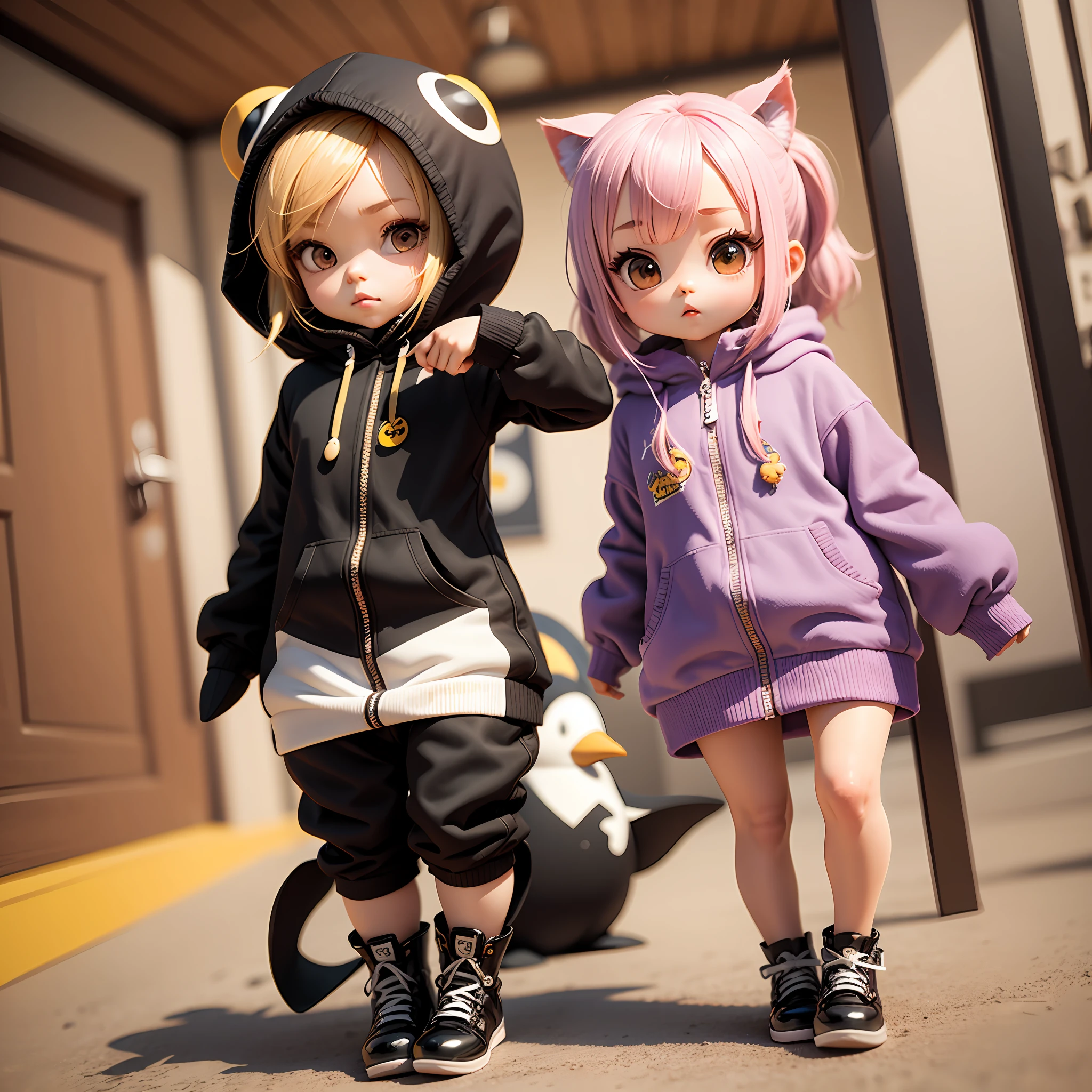 Chibi 3D Wearing a penguin costume cute and beautiful chibi,chibi 3D ...