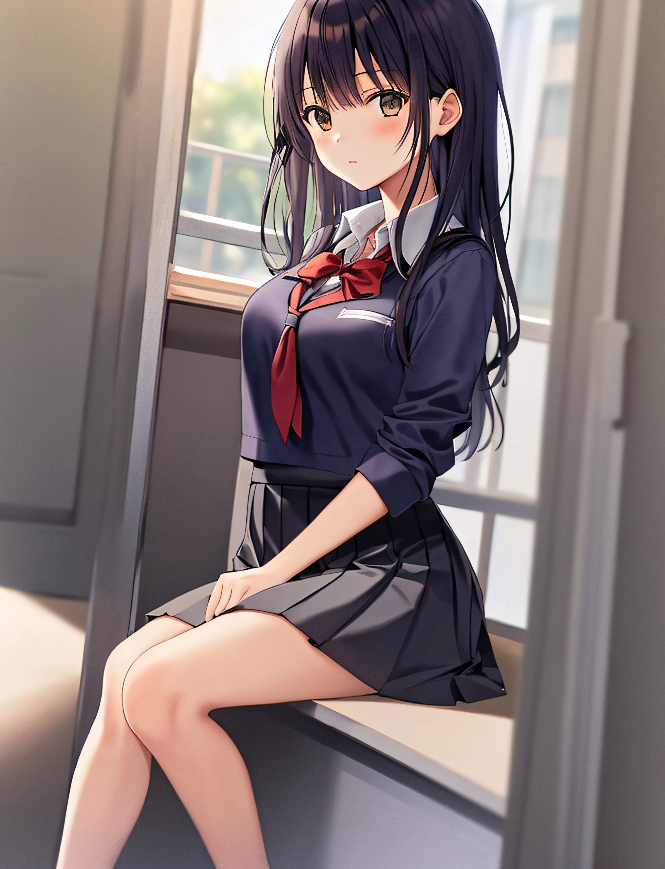 masterpiece, 1girl, Mahiru Shiina, school uniform - SeaArt AI