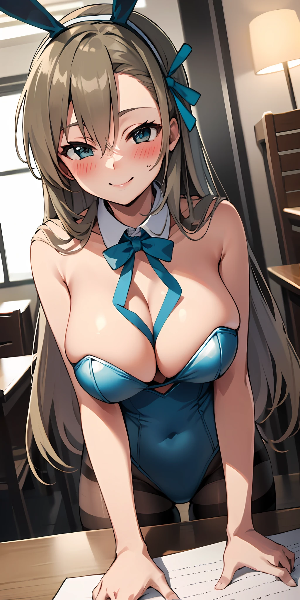 (Best quality:1.3), asuna, long hair, large breasts, thighs - SeaArt AI