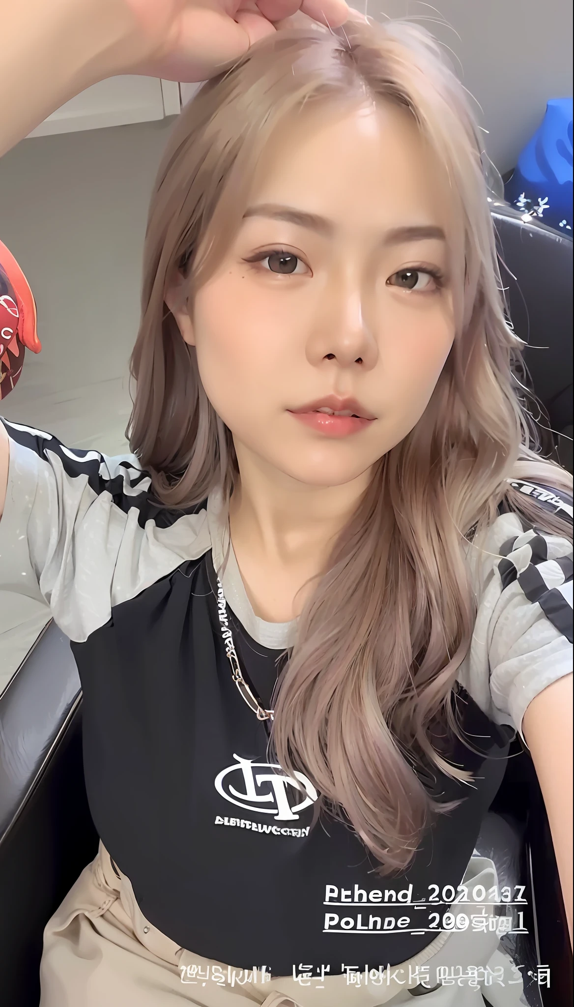 un primer plano de una persona sentada en una silla con un donut, sol yunjoo, su cabello es ...