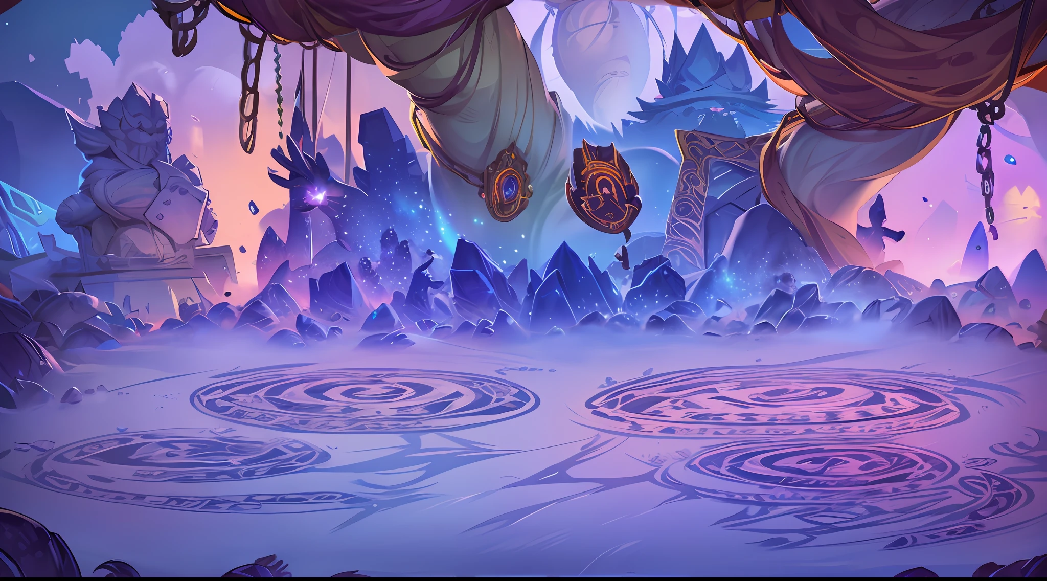 Game map design，cartoonish style，Side-scrolling battle scenes，Dark ...