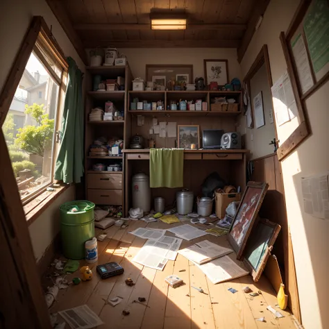 abandoned houses、study、newspaper、Apartments in Showa、Surreal and highly ...