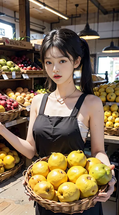 Michelle Ice City，glass，fruit shop，lemons - SeaArt AI