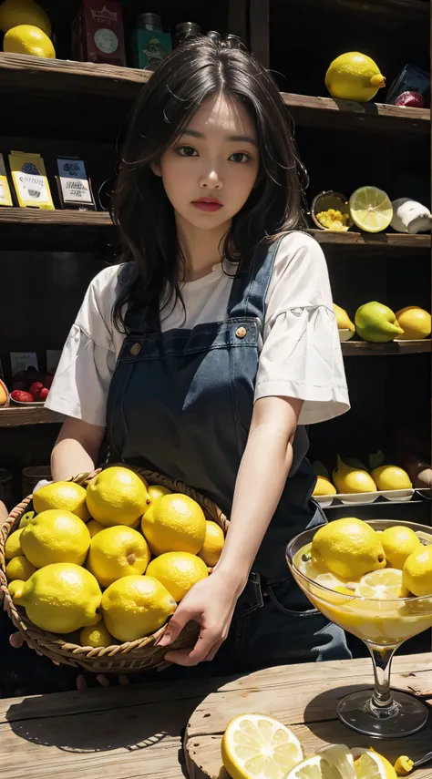 Michelle Ice City，glass，fruit shop，lemons - SeaArt AI