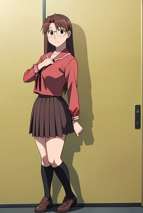 Koyomi Mizuhara, brown hair, long hair, glasses, nose - SeaArt AI