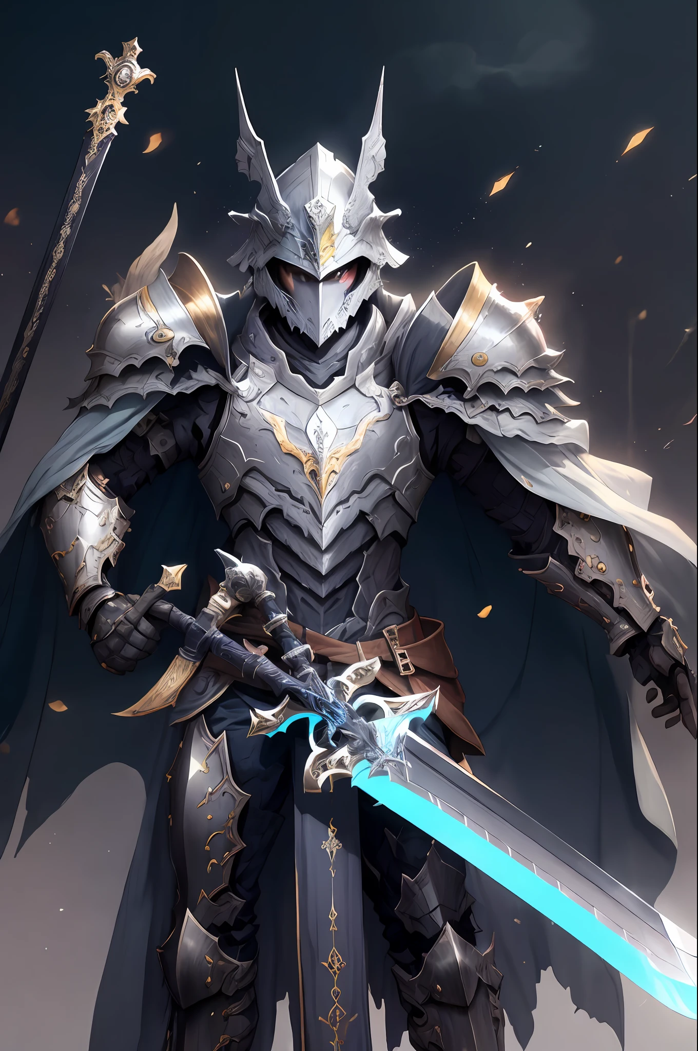 A close up of a person with a sword and armor - SeaArt AI