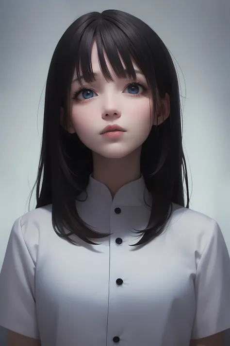 Best Quality Masterpieceblack Hair Blue Eyes Looking Up Seaart Ai