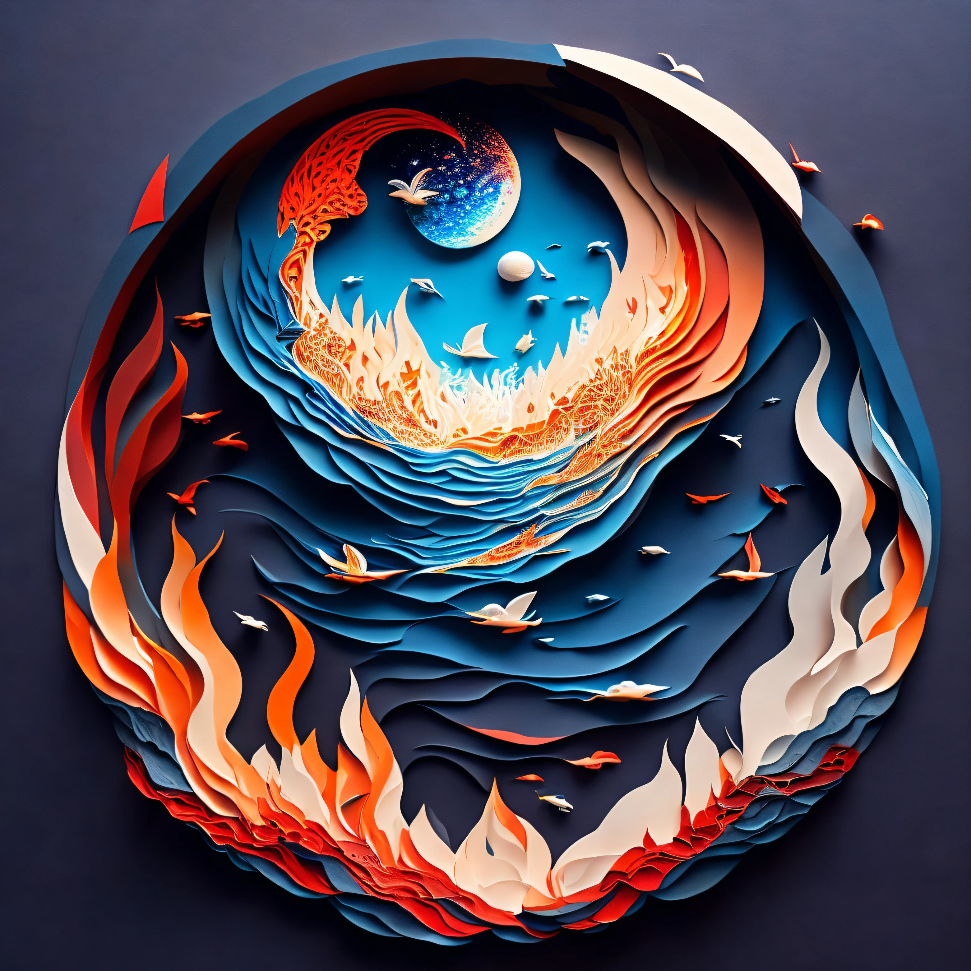 earth, water, fire, wind, spac - SeaArt AI