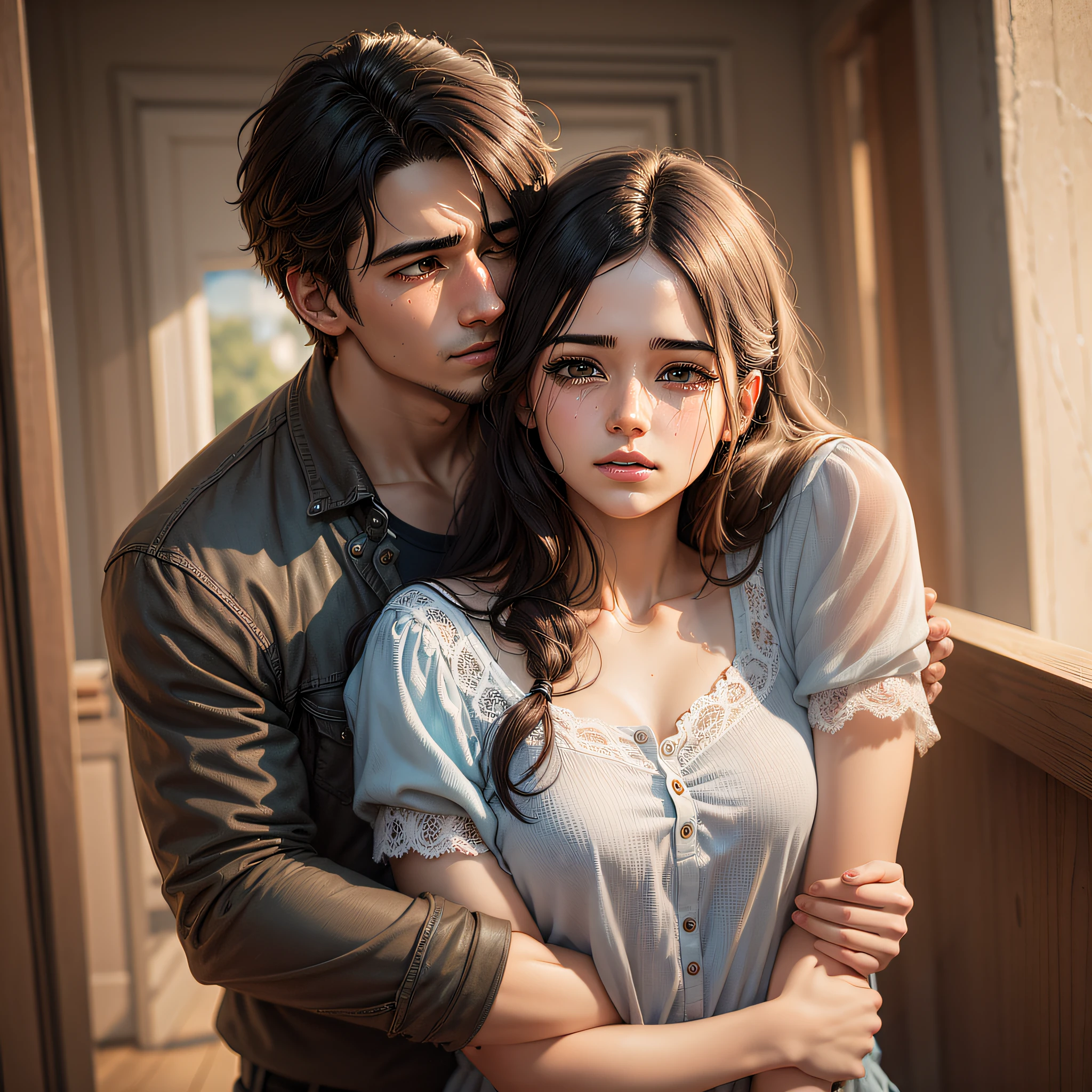 They posed together in the hallway for photos, Range Murata and Artgerm, Guviz-style artwork ...