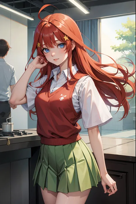 itsukinakano, itsuki nakano, long hair, bangs, blue eyes - SeaArt AI