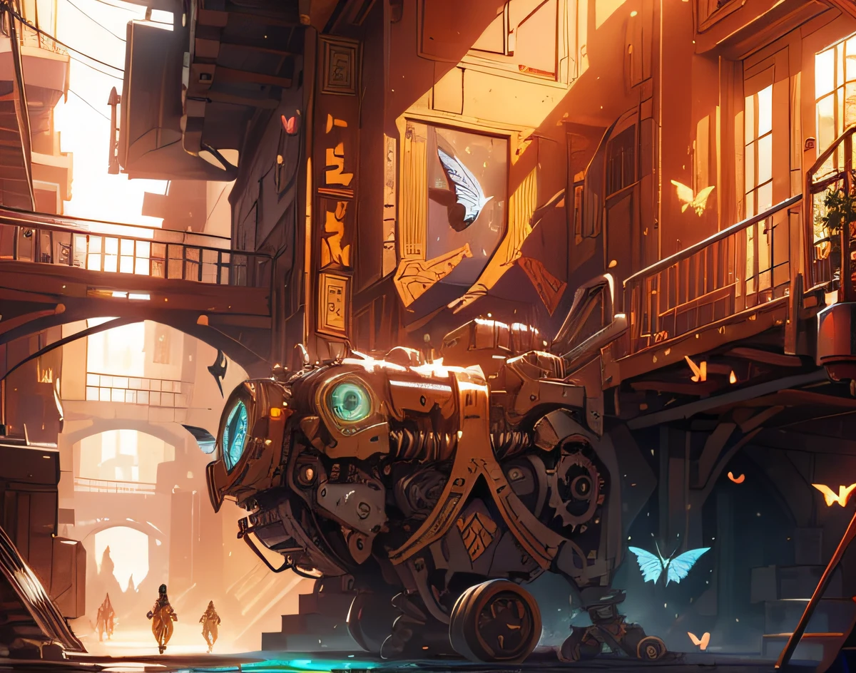 (illustration:1.3) ,Metallic，golden colored，springtime,3Drenderingof ...