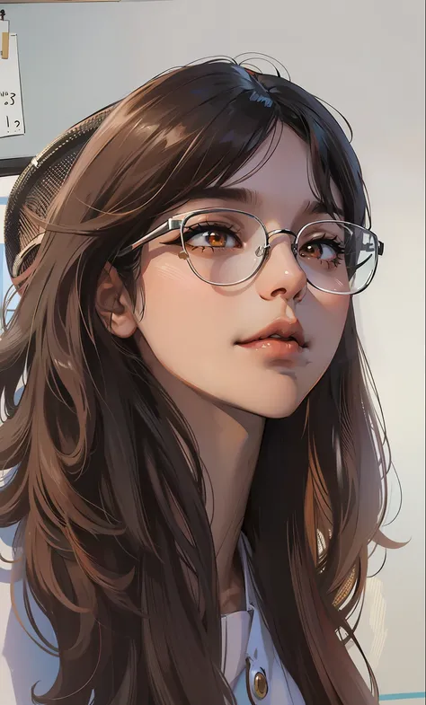 Anime Girl Brown Skin Long Hair Wavy Black Hair Brown Eyes Seaart Ai