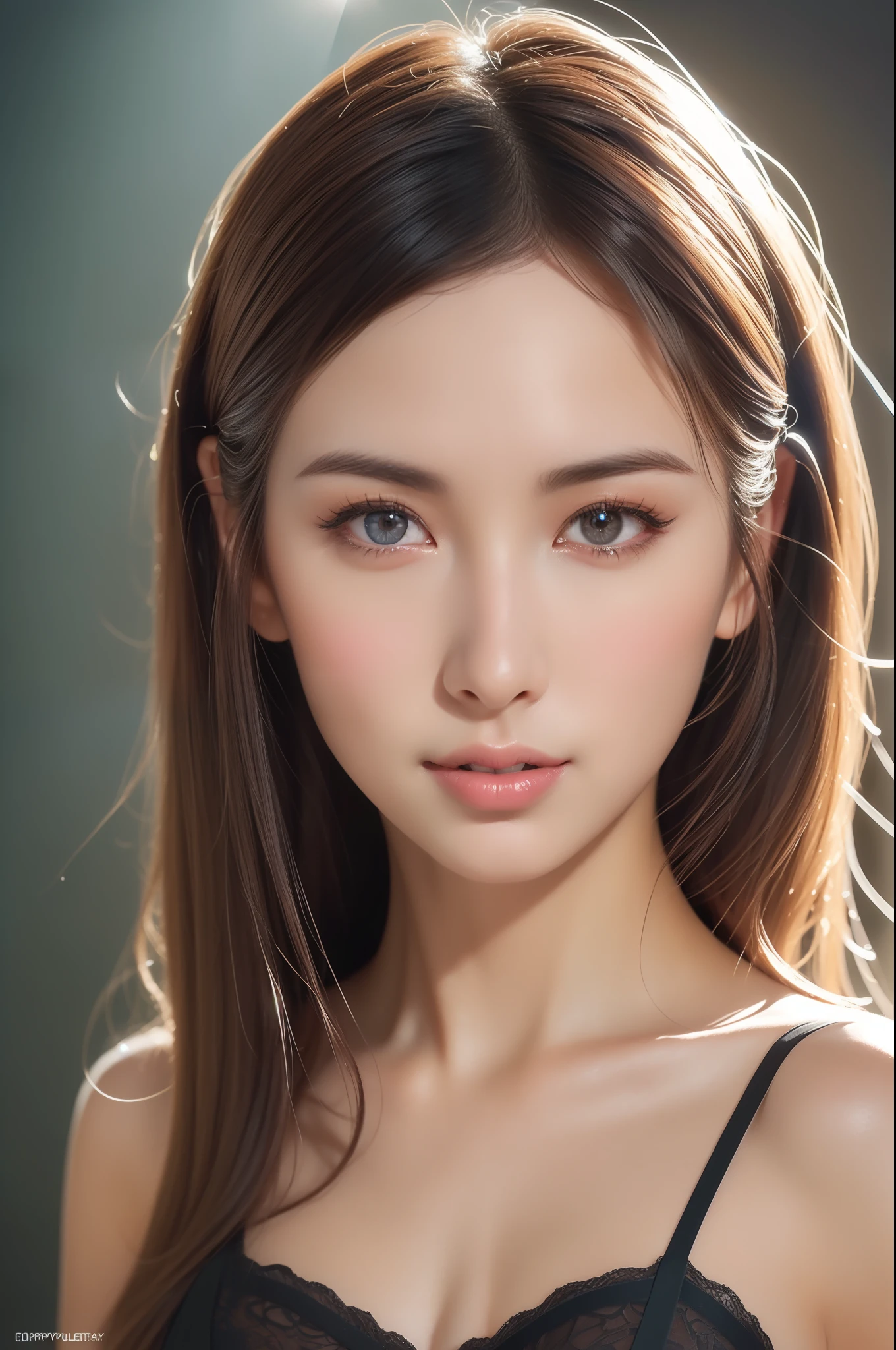 K CG画像の作成 (超超現実的な:1.5) トレンディな衣装のレースの黒いドレスを着たセクシーで魅力的な女の子のイメージ. 写真は活気に満ちている必要があります, 極めて鮮明なディテール ...