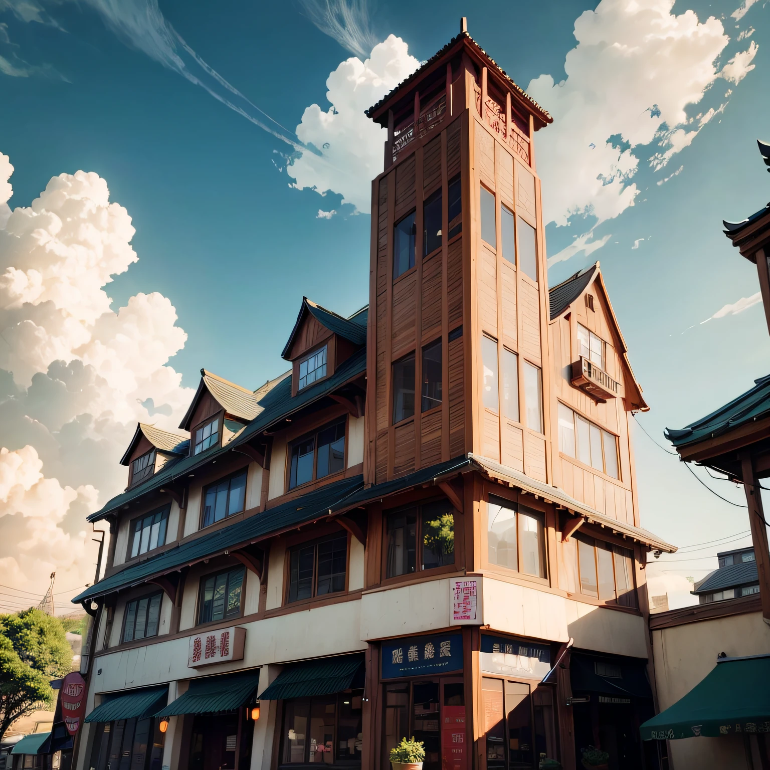 There is a tall building with a clock tower on the top - SeaArt AI