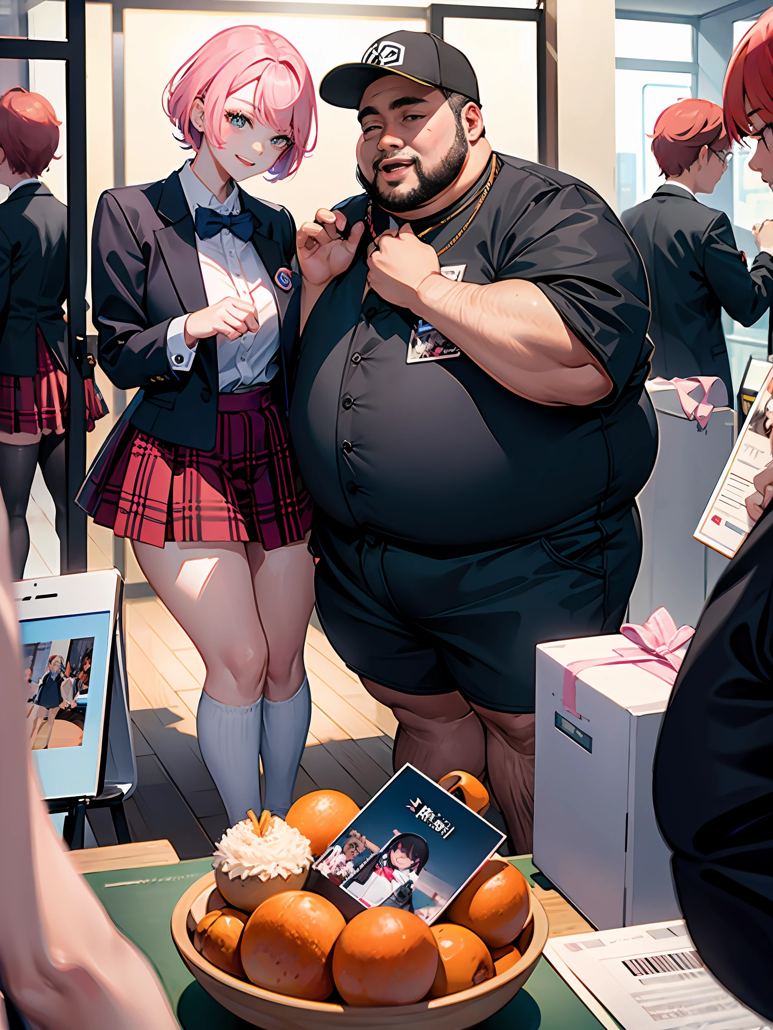 There are two people dressed up in costumes standing next to each other - SeaArt AI