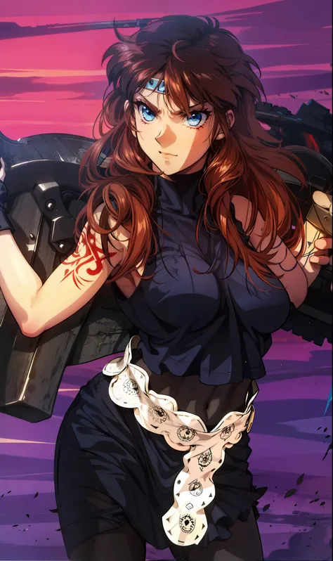 Boadicea, red-haired Viking warrior with Nordic armor and rune tattoos ...