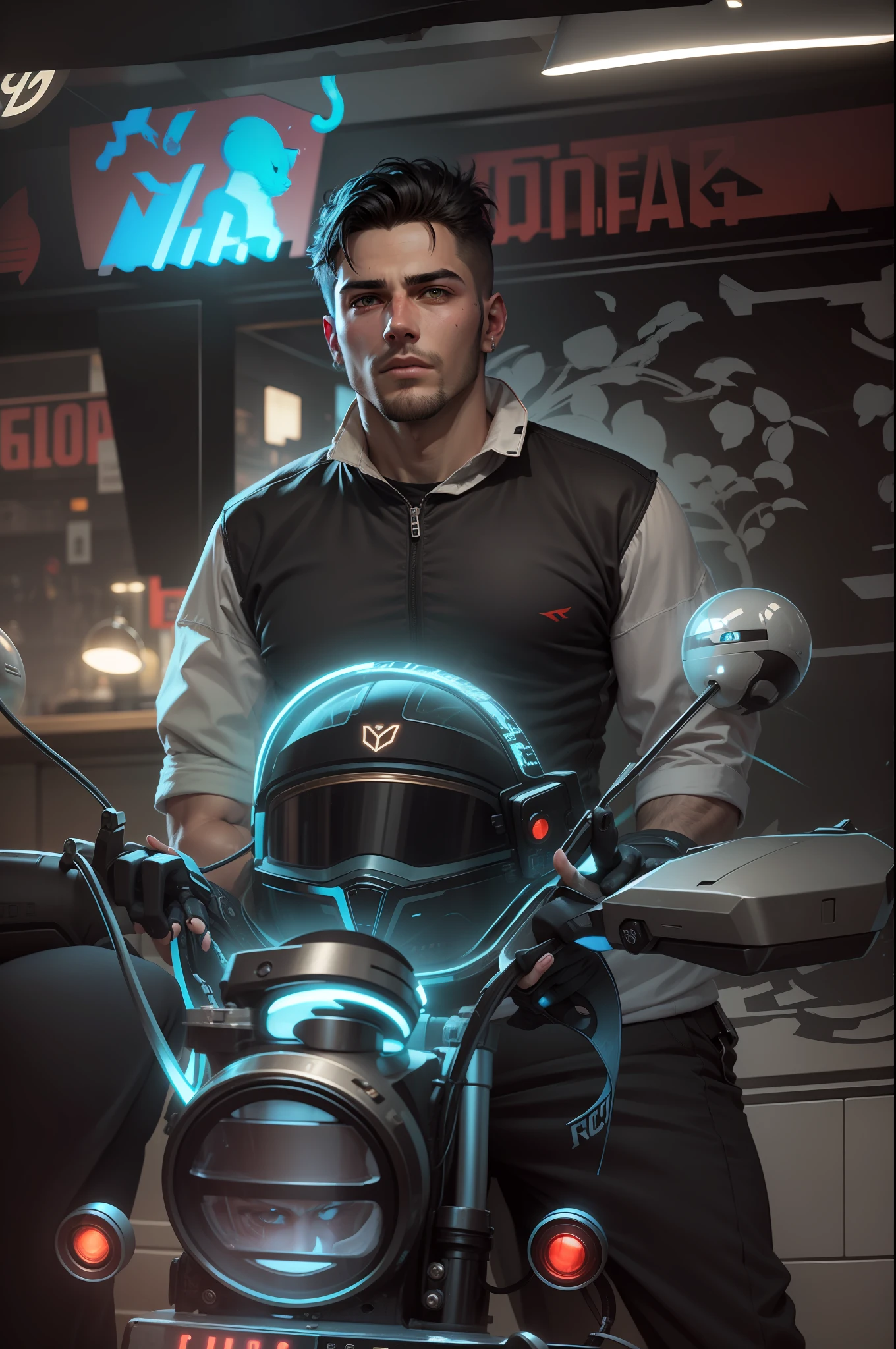 Change cyberpunk handsome boy ultra realistic with cat Change cyberpunk handsome boy ultra realistic with cat