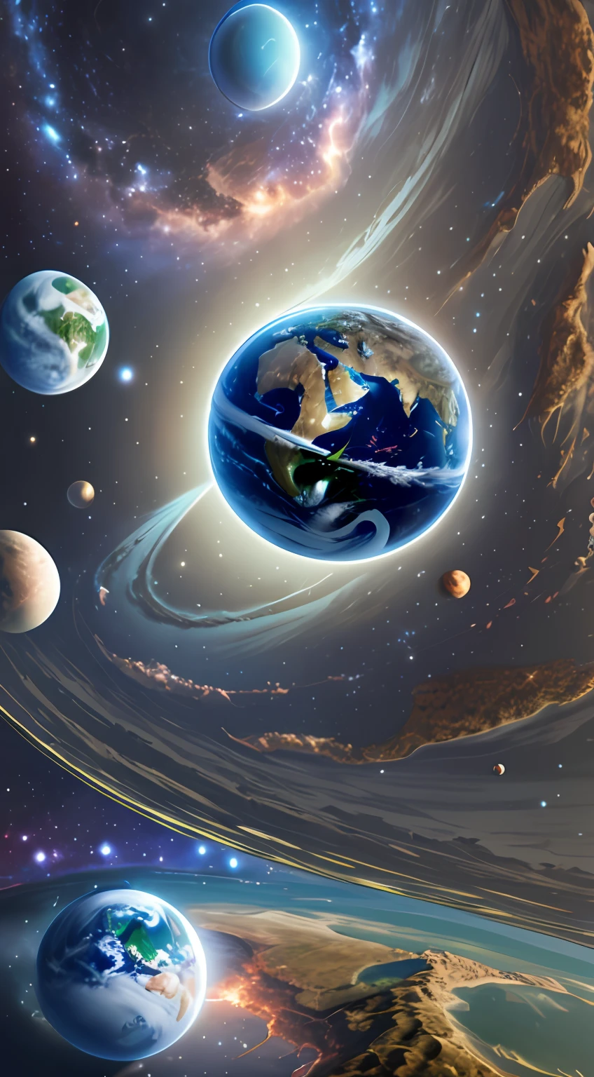 Earth in outer space，Realistic earth，8K - SeaArt AI