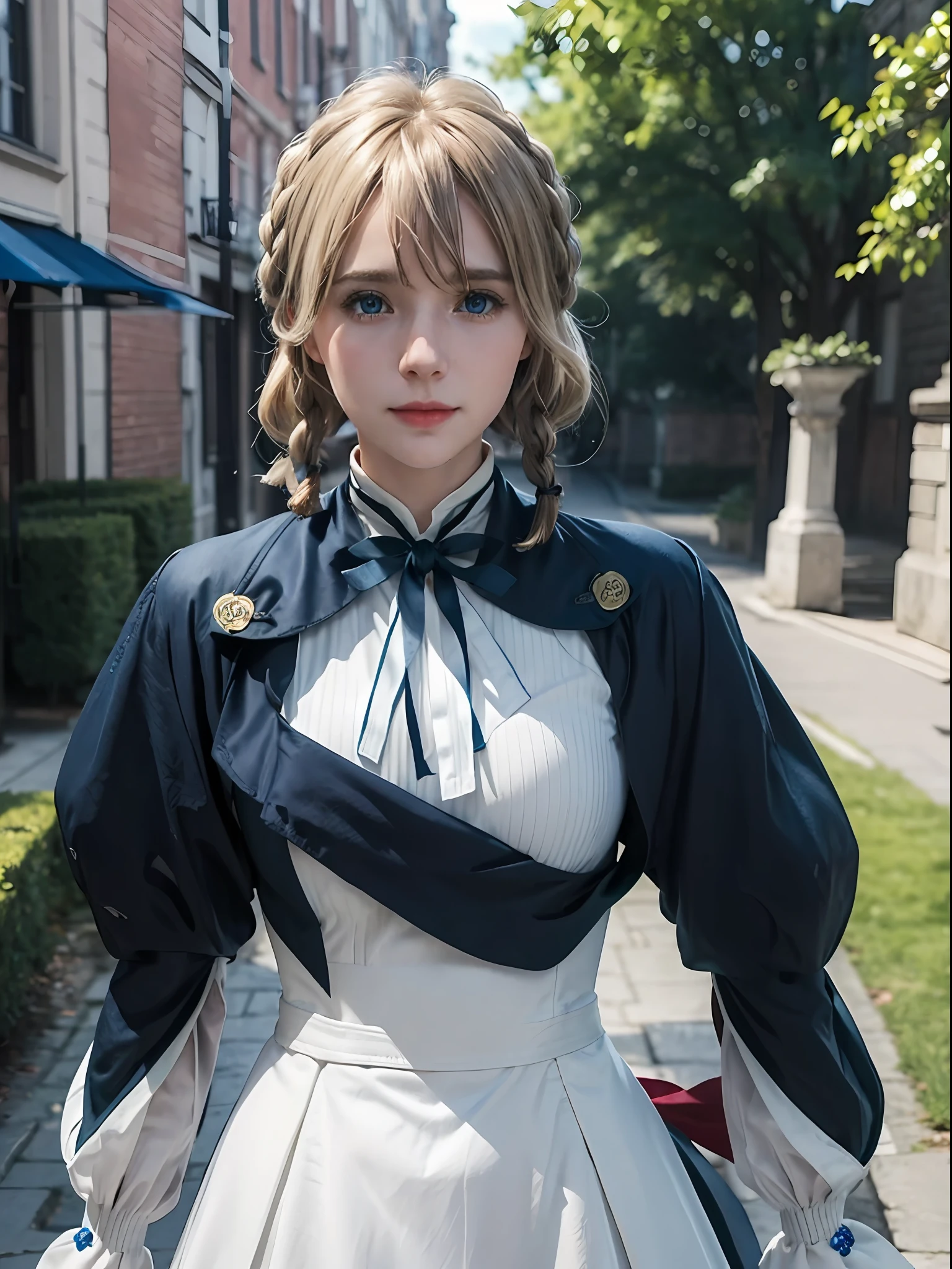 Violet Evergarden Blue Eyes Blonde Hair Blue Eyes Hair Ribbon