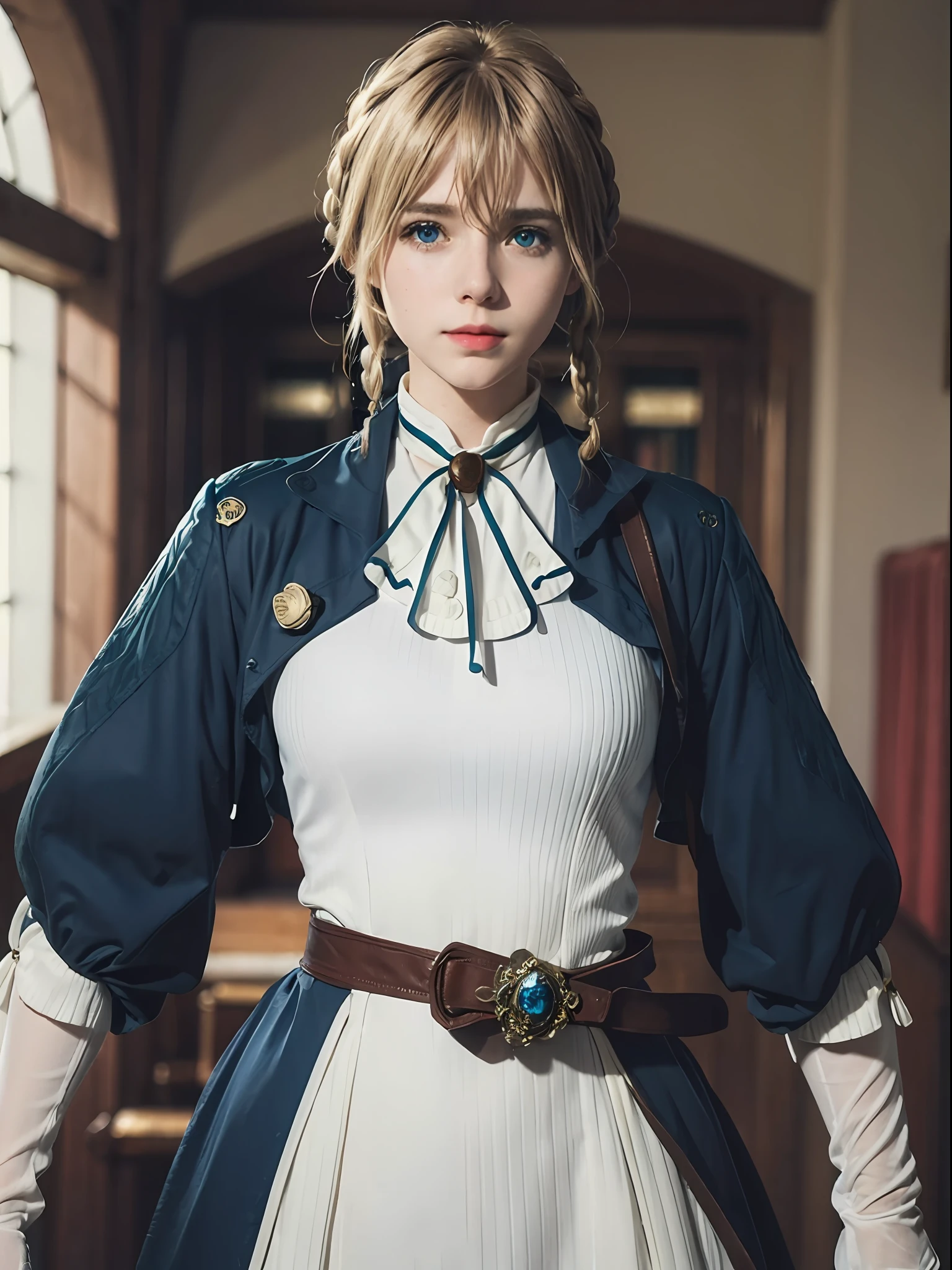 Violet Evergarden Blue Eyes Blonde Hair Blue Eyes Hair Ribbon