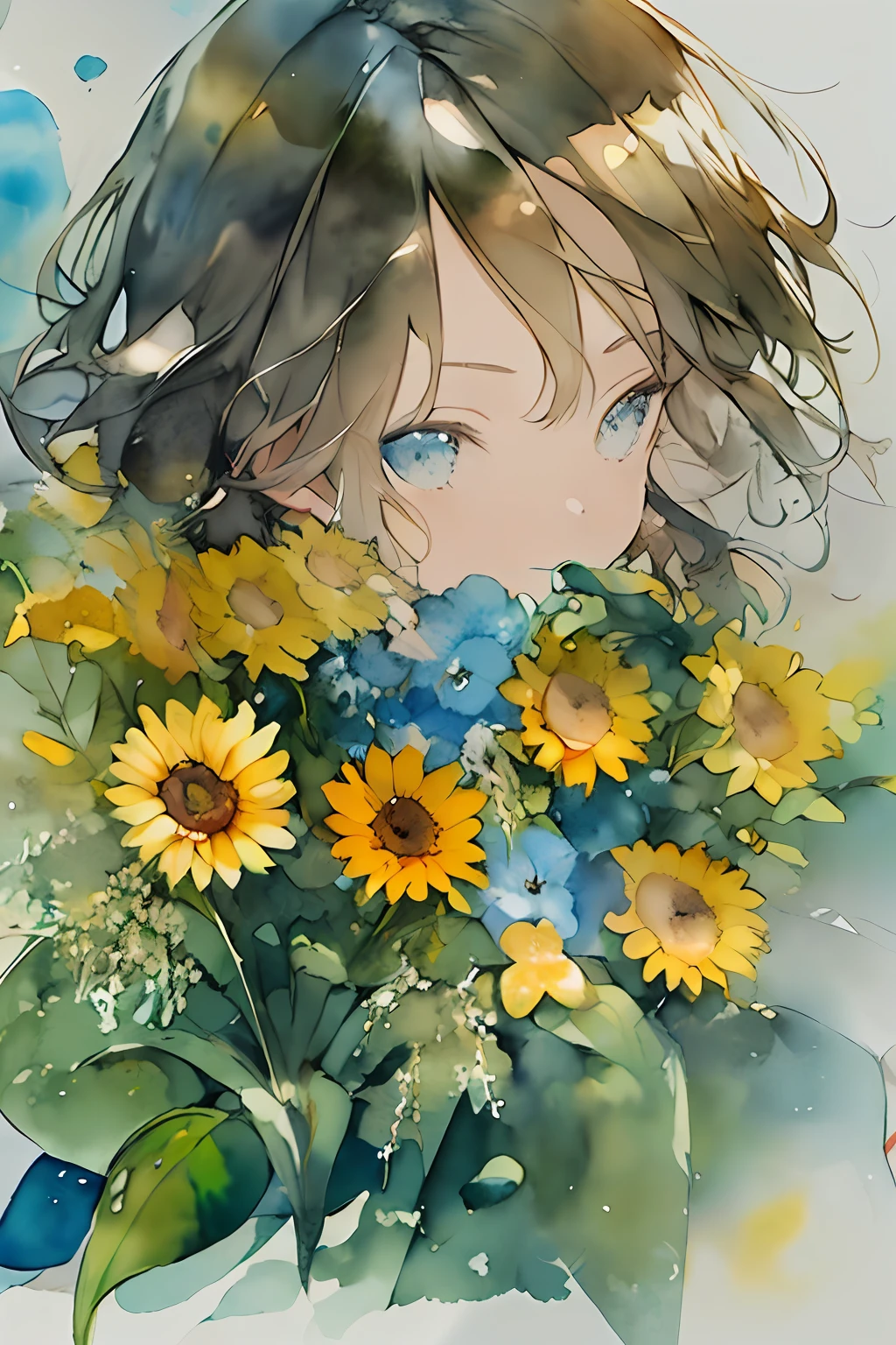 Anime Girl With Flowers In Her Hair And A Butterfly Seaart Ai