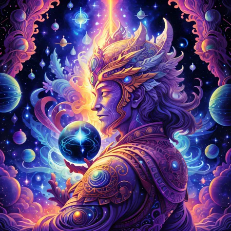 Generate an image of the Cosmic God, depicting his divine and ...