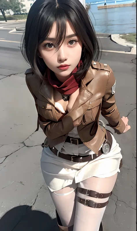 mikasa ackerman,shingeki no kyojin,1girl,bangs,belt - SeaArt AI