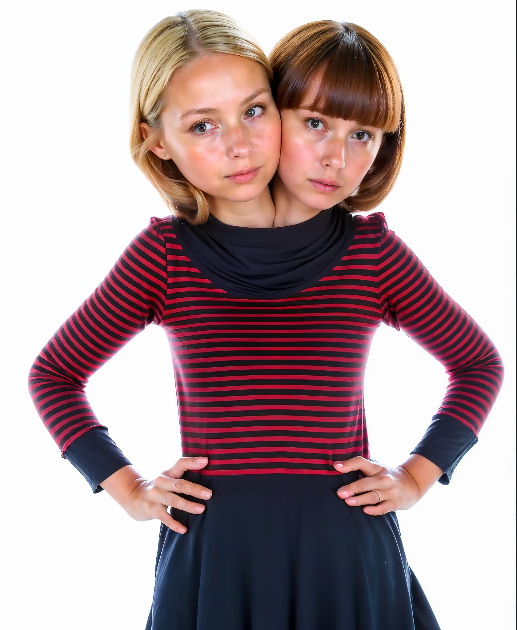 2heads, two headed girl, (mom - SeaArt AI