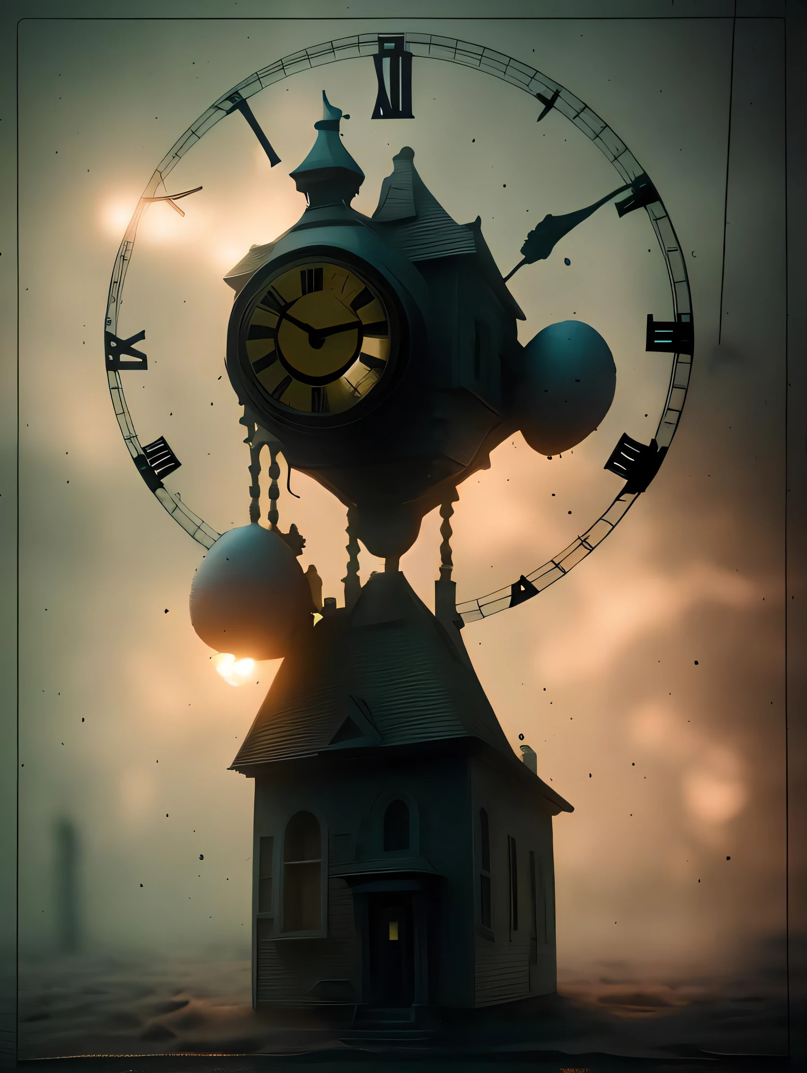 There is a clock tower with a clock on top of it - SeaArt AI