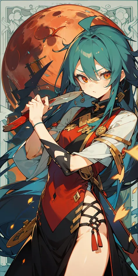 Kizi，wands，Red Moon - SeaArt AI