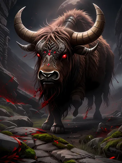 ((A huge yak)), greek myth, Monster, musculature, The sky and the earth ...