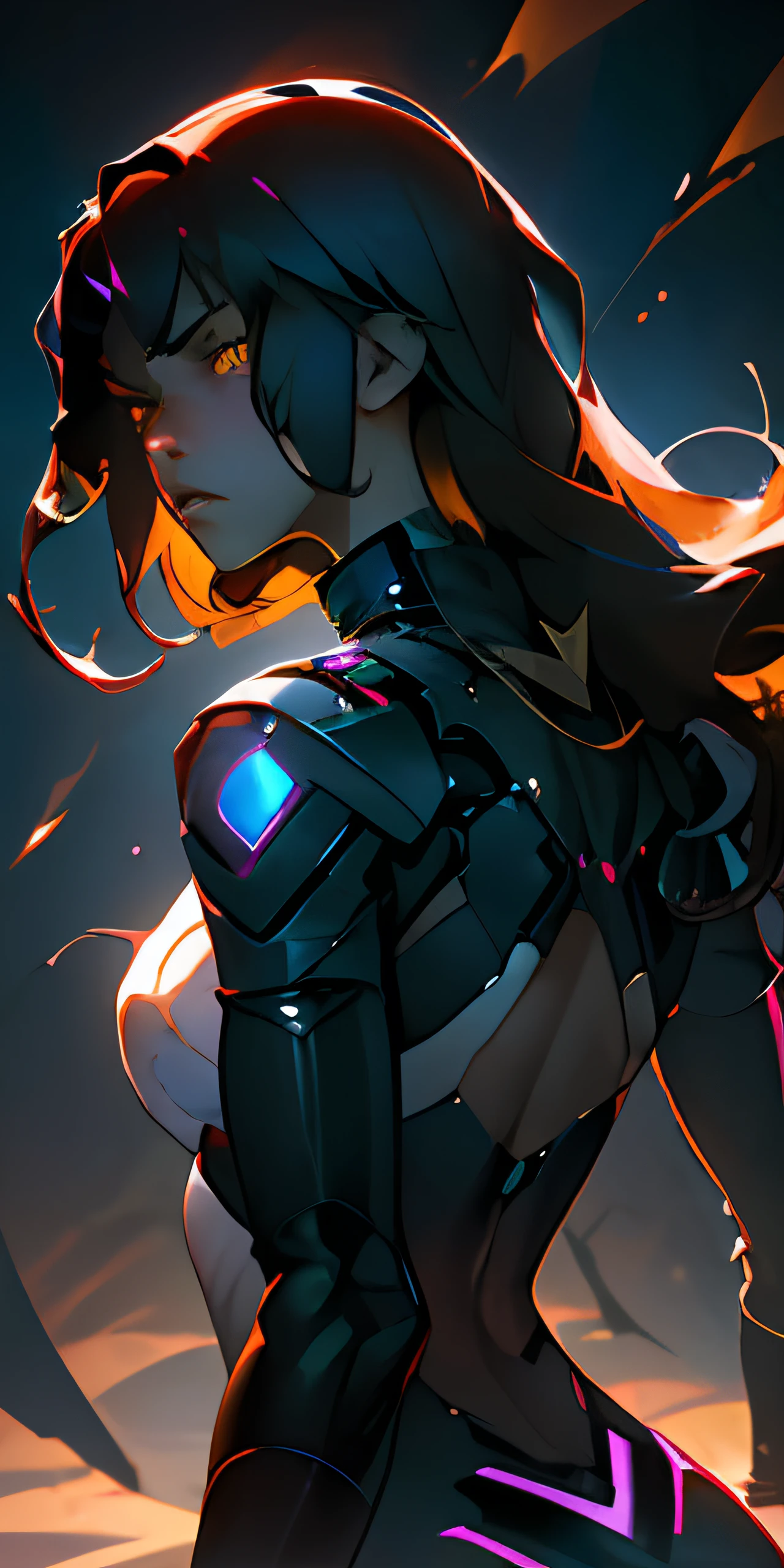 (beste-Qualit, tmasterpiece), a 1girl, ciberpunk, particle - SeaArt AI