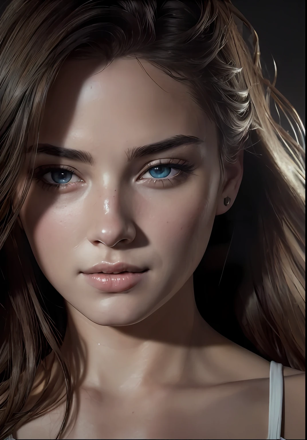 analog style, model shoot style, RAW close portrait of a 1girl, ((beautiful face: 1.7, perfect ...