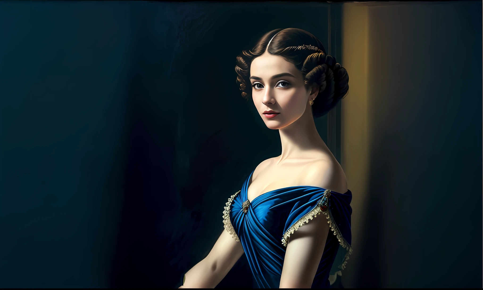 Arafed woman in a blue dress posing for a picture - SeaArt AI