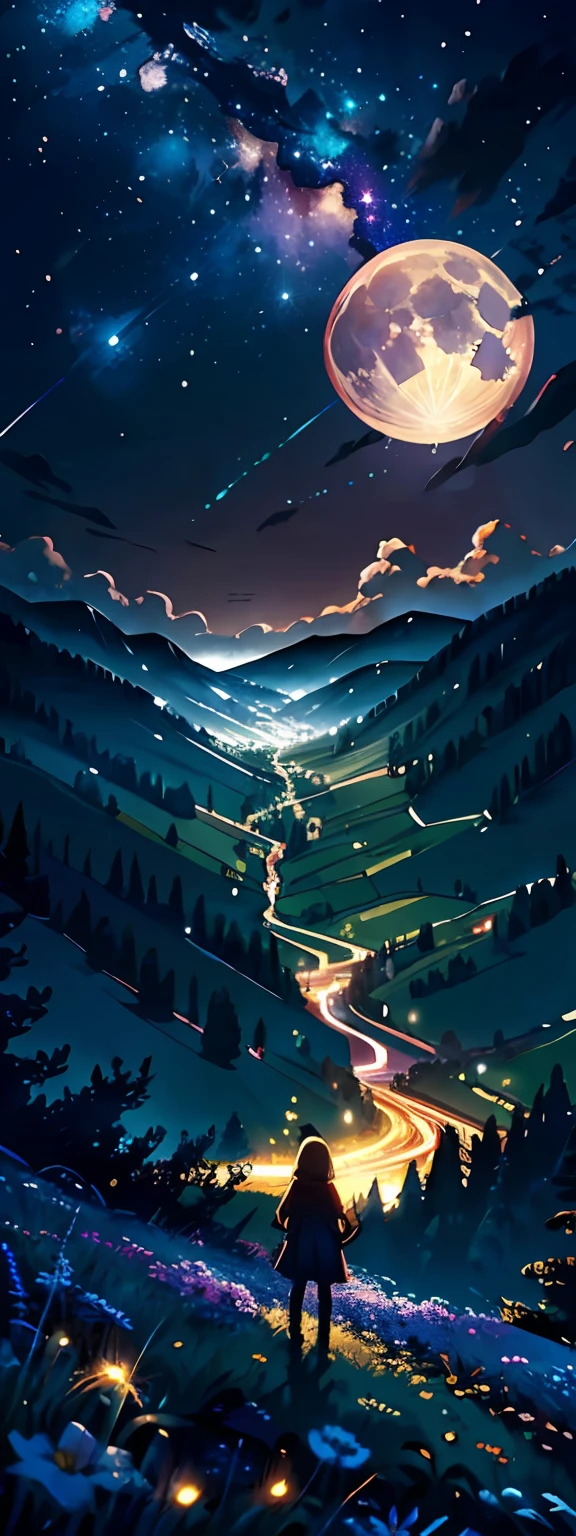 Expansive landscape photograph, (view from below with a view of the sky ...